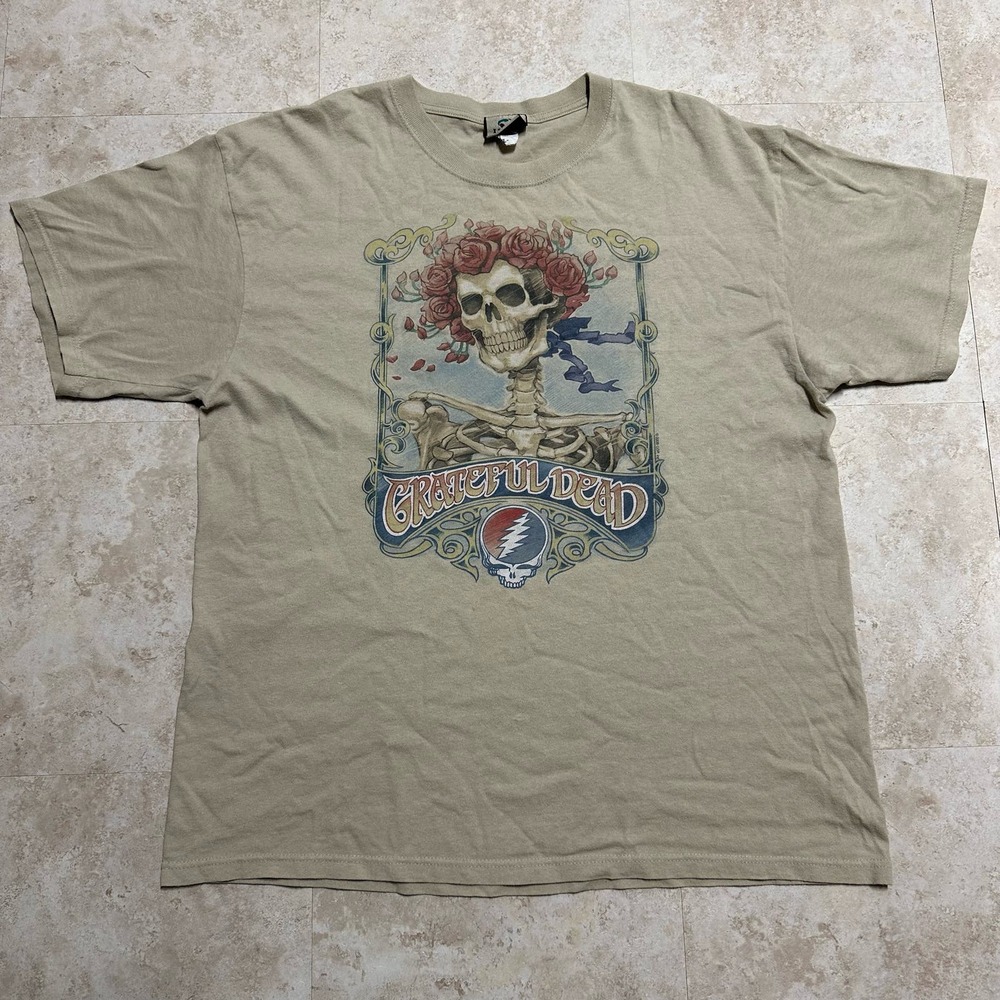 Y2k 2009 Grateful Dead Bertha Skeleton Liquid Blue T-… - Gem